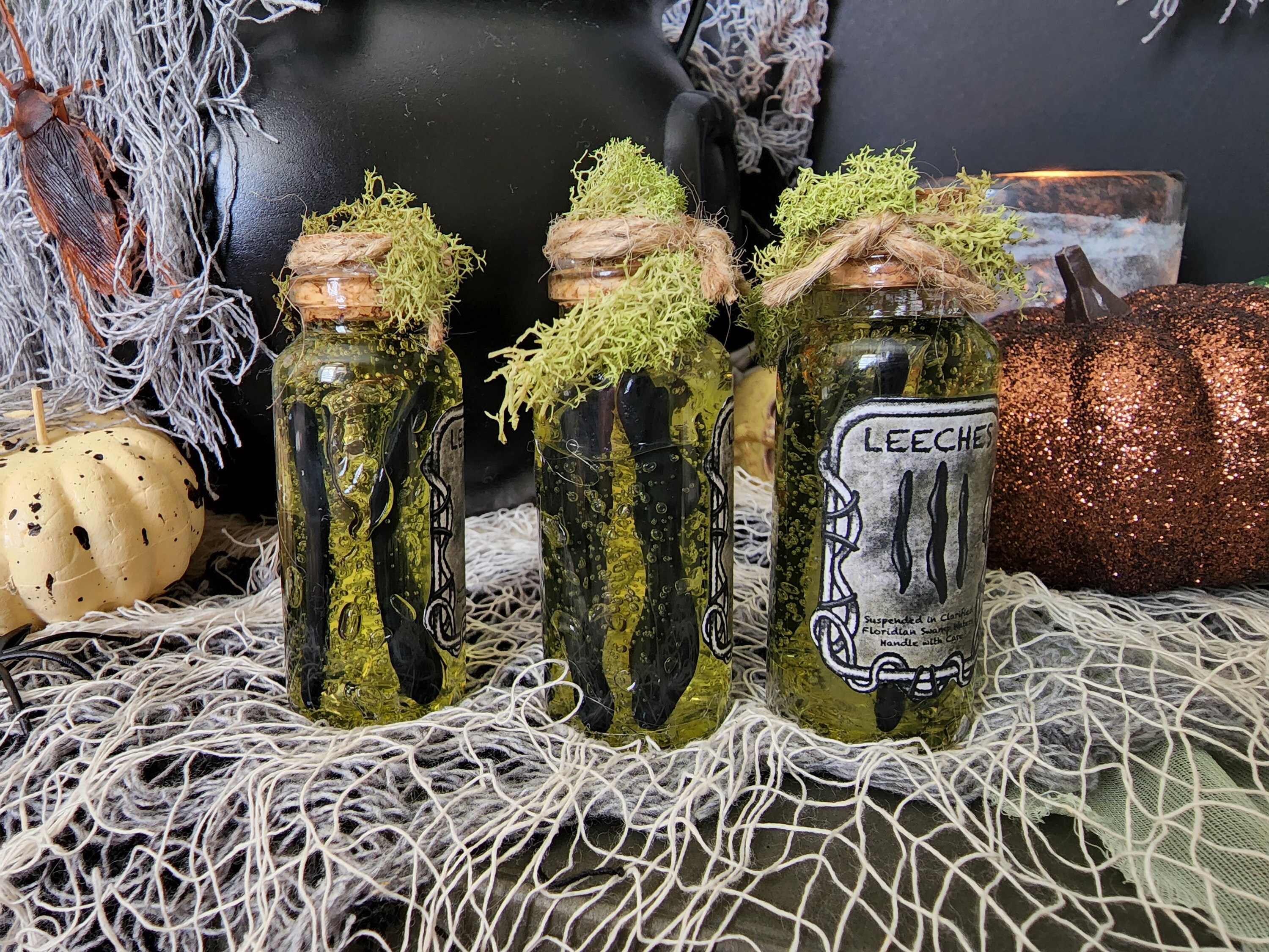 Swamp Leeches Halloween Potion Bottle, Apothecary Jar, Magic Potion ...