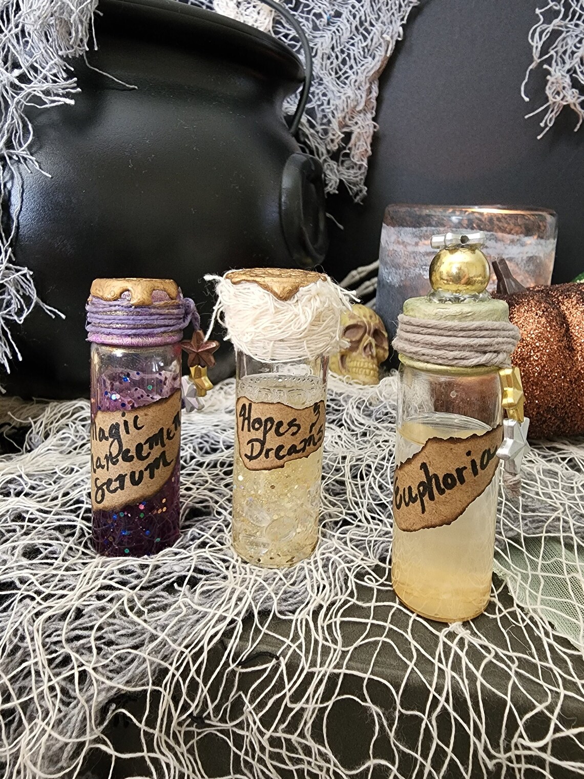 Enchanted Happiness Potion Set, Hocus Pocus, Witchcore, Cottagecore ...