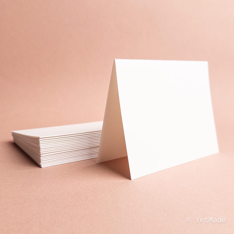 Blank A2 Greeting Note Cards Set of 20 + Optional Thick Kraft Envelopes ...