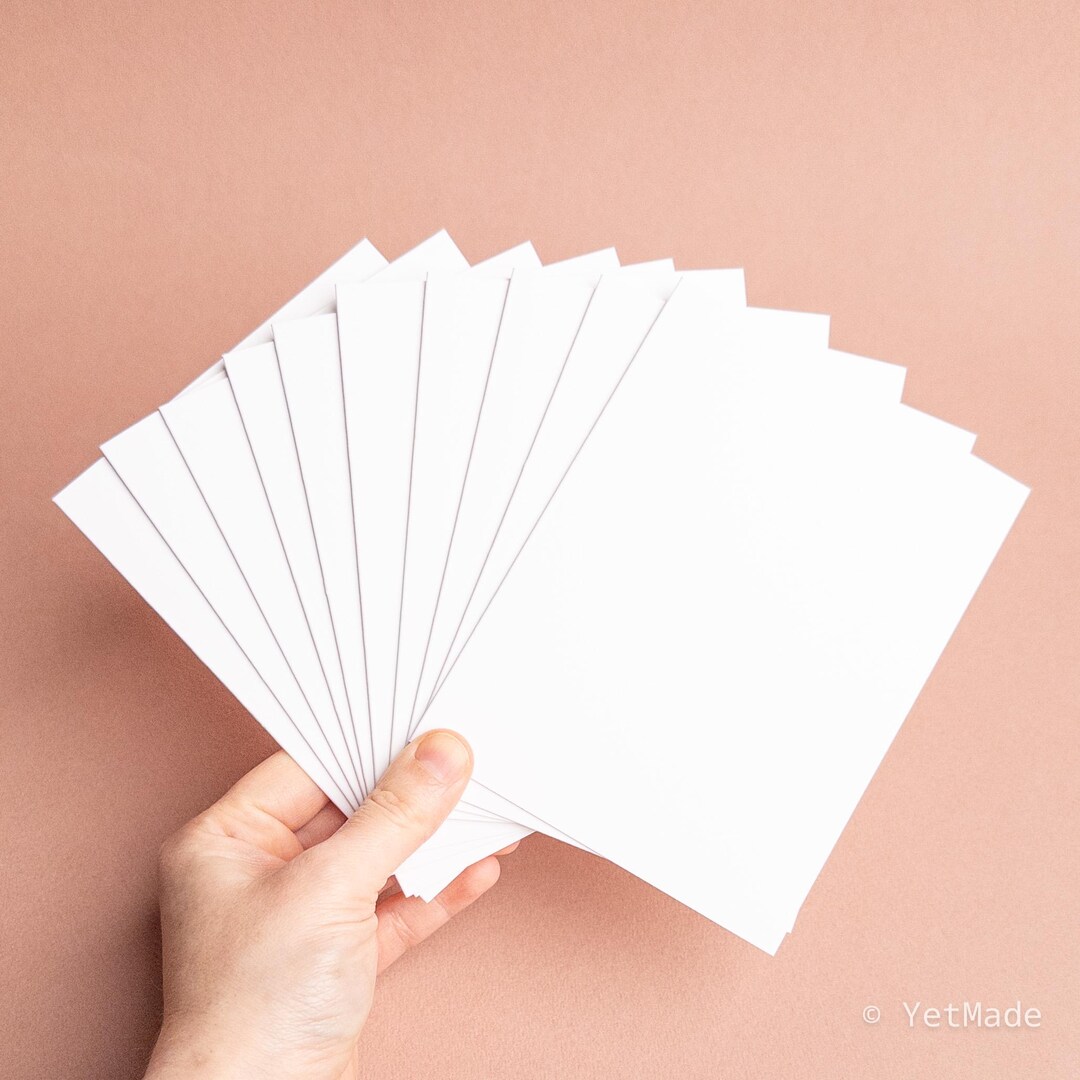 Blank A2 Greeting Note Card Set of 10 + Optional Thick Kraft Envelopes ...