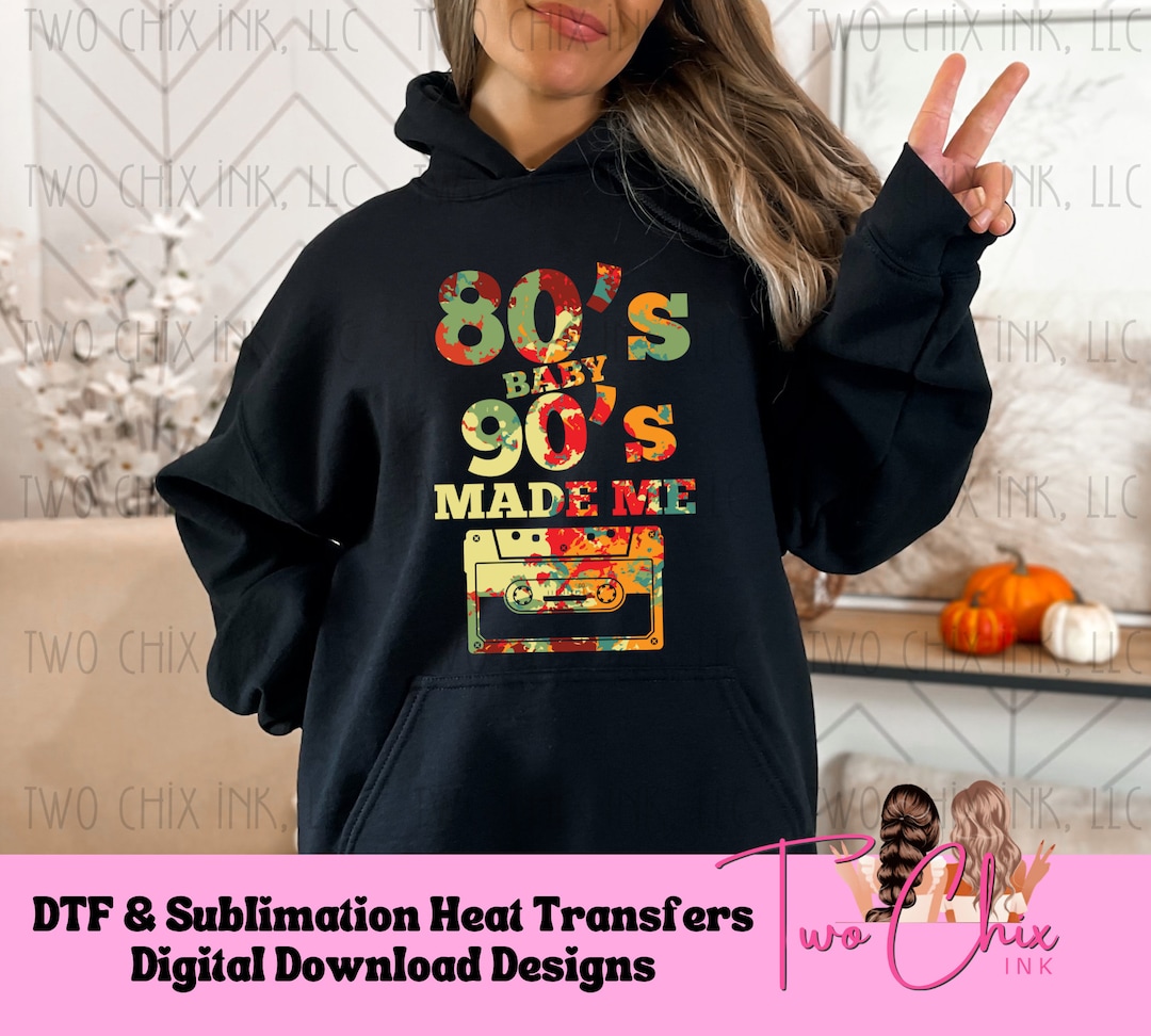 80s Baby 90s Made Me Retro DTF Heat Transfer Design Old School Cassette Tape Tshirt Design - Etsy