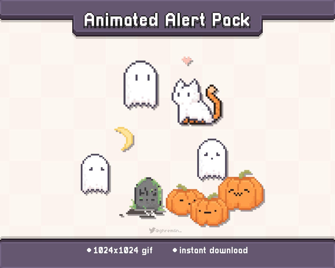 Ghost Animated Twitch Stream Alert | Halloween Stream Decoration GIF - Etsy