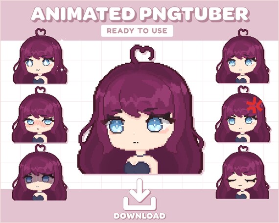 ANIMATED Pixel Pngtuber 8 Different Emotions Veadotube - Etsy