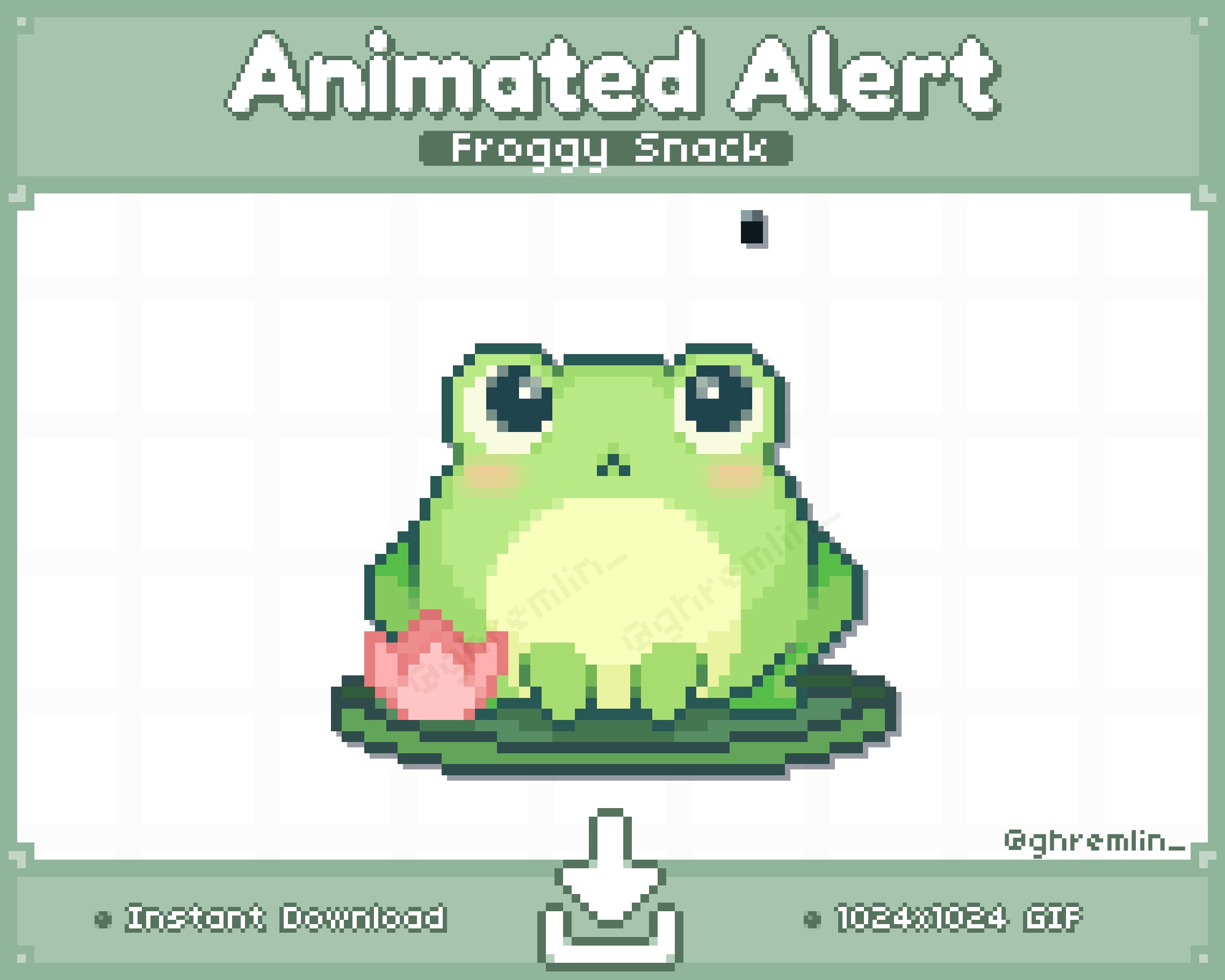 ANIMATED Froggy Snack Twitch Stream Alert Stream Pet Stream Decoration ...