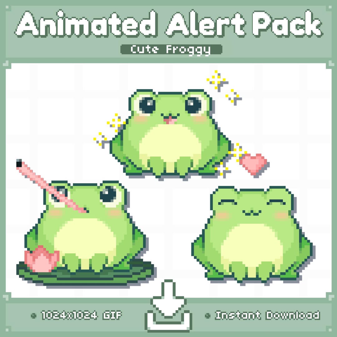 Froggy Animated Twitch Stream Alert Pack | Stream Decoration GIF - Etsy
