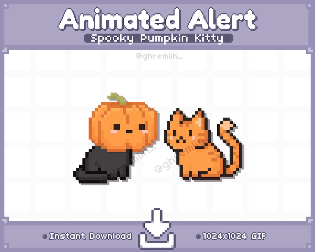 ANIMATED Spooky Pumpkin Kitty Cat Twitch Stream Alert | Halloween ...