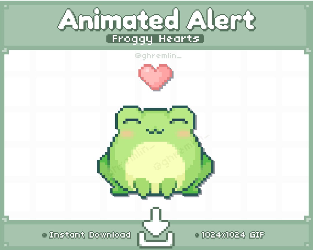 ANIMATED Froggy Heart Twitch Stream Alert | Stream Pet | Stream ...