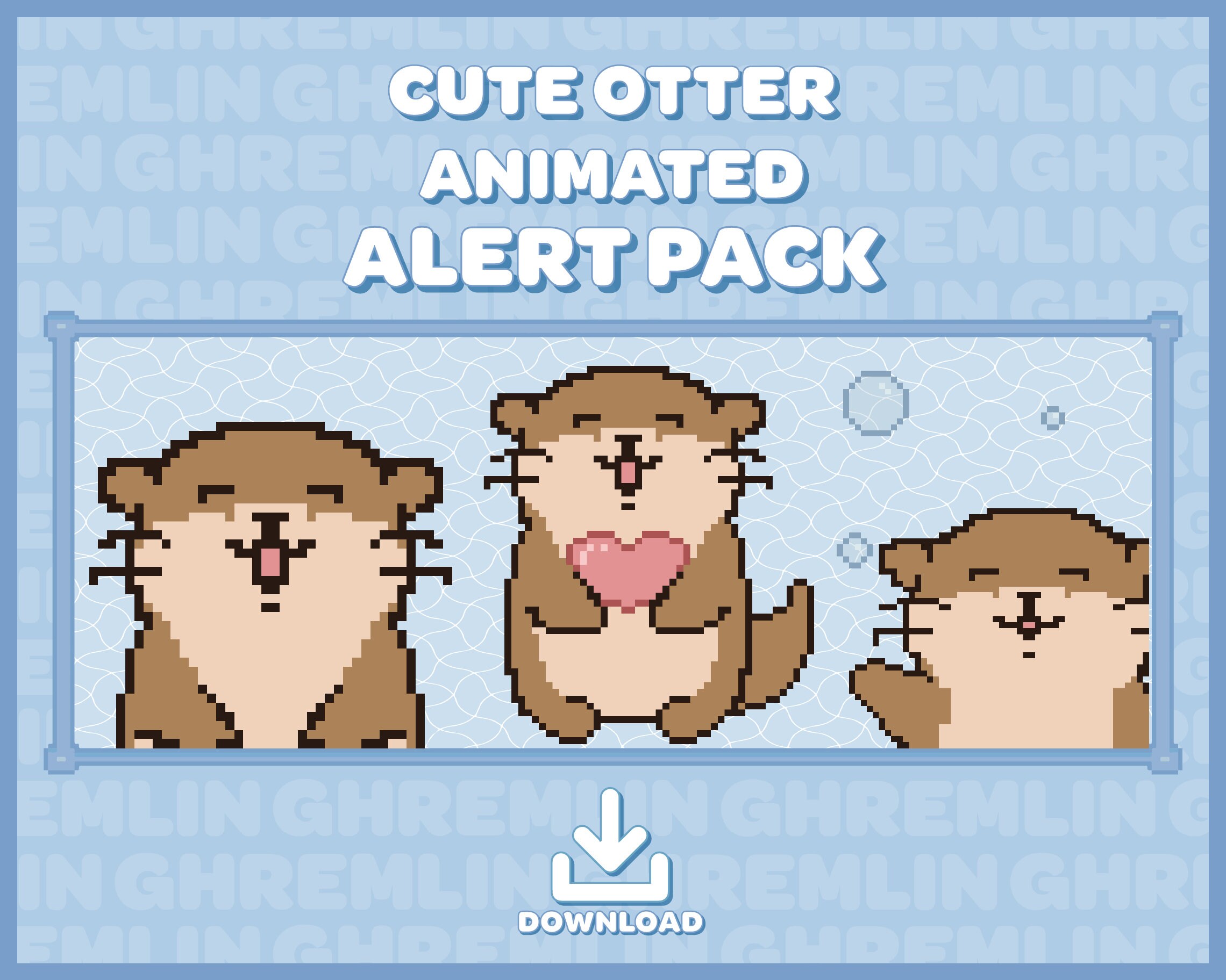 ANIMATED Otter Twitch Stream Alerts Stream Pet - Etsy