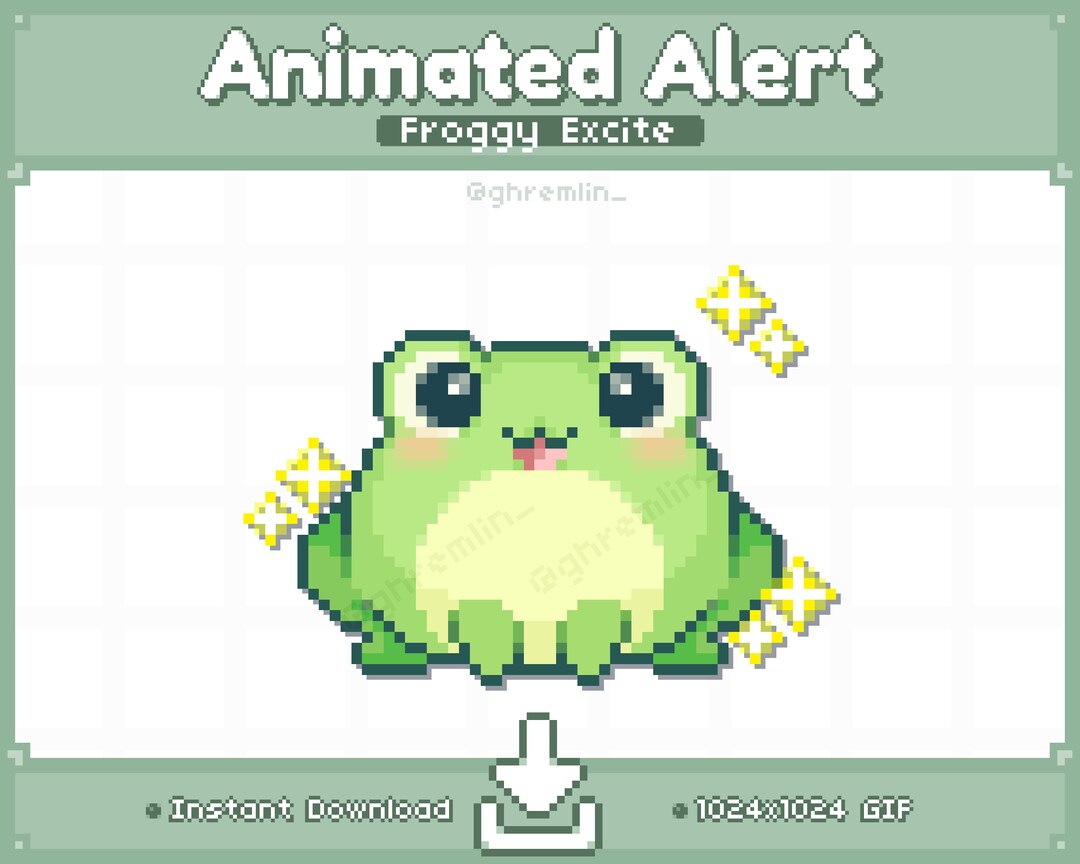 ANIMATED Froggy Excite Twitch Stream Alert | Stream Pet | Stream ...