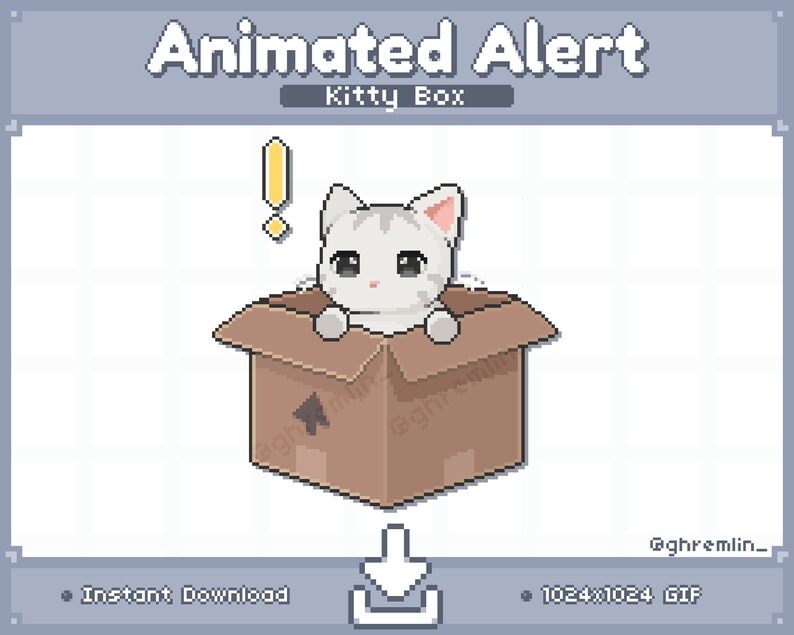 ANIMATED White Kitty Box Twitch Stream Alert Stream Pet Stream ...