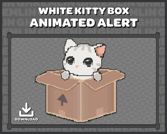 ANIMATED White Kitty Box Twitch Stream Alert - Etsy