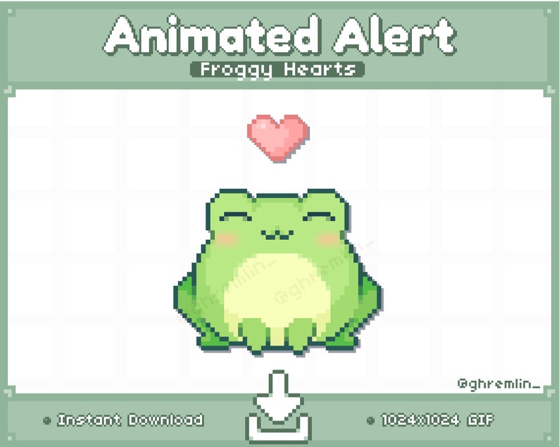 ANIMATED Froggy Heart Twitch Stream Alert Stream Pet Stream Decoration ...