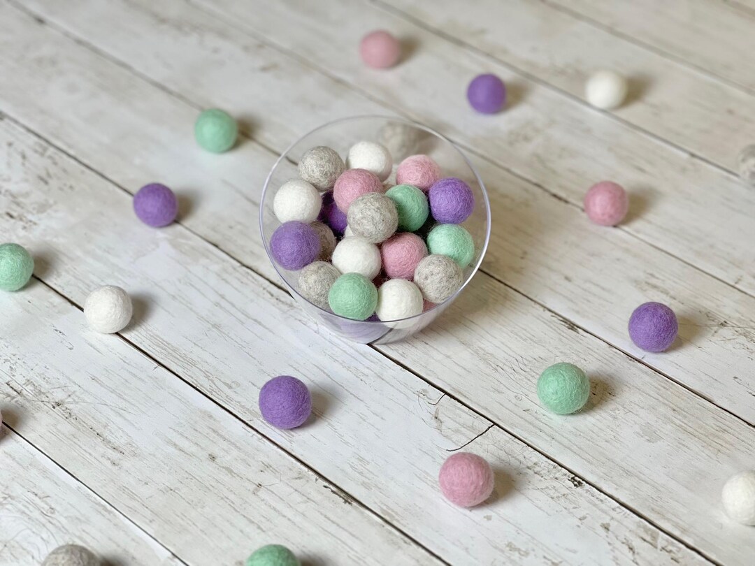 Cotton Candy Felt Ball Mixture Summer Pastel Felt Balls Mix for ...