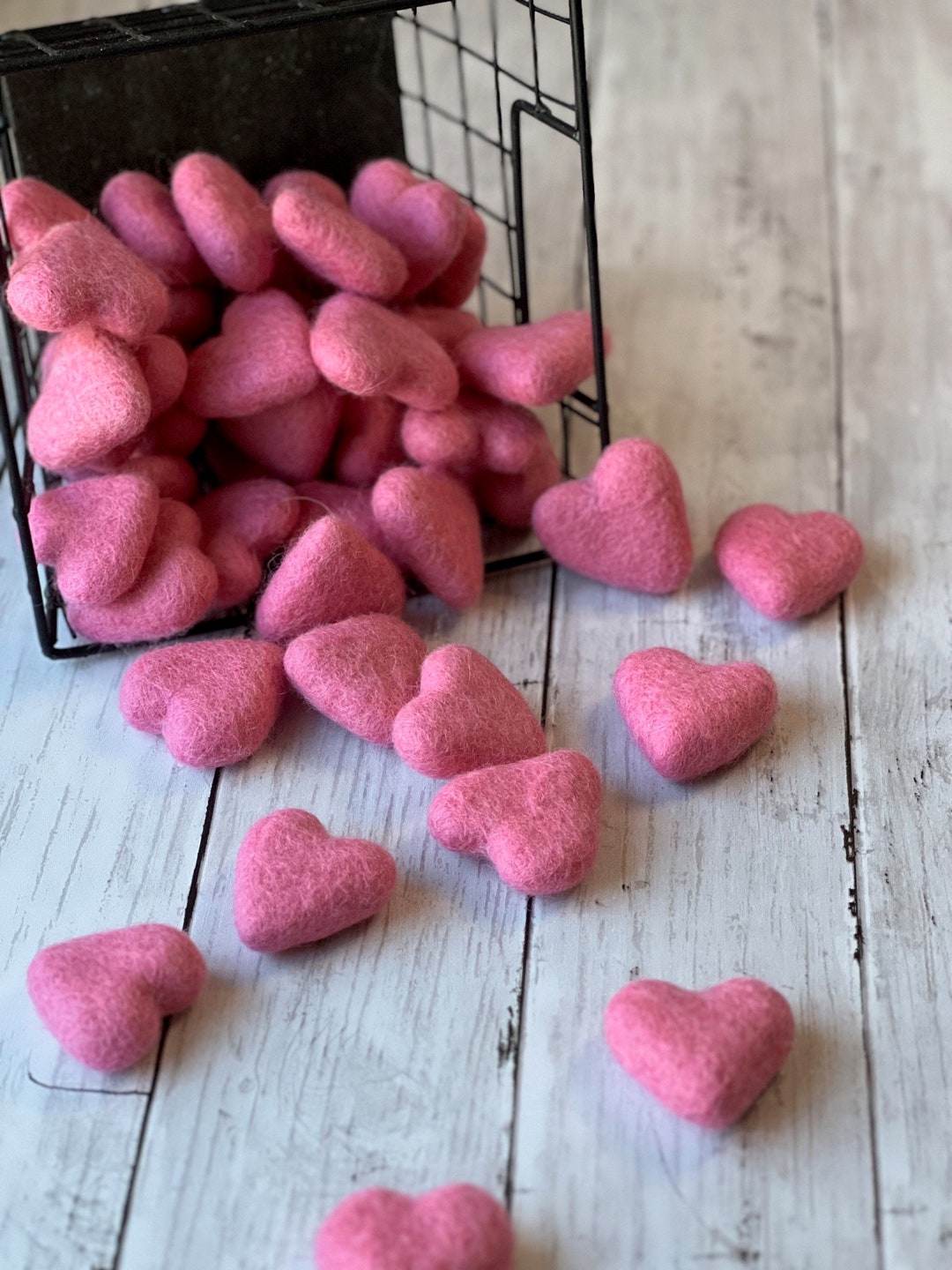 Pink Felt Hearts for Crafting DIY Garland Kit Pink Felted Heart ...