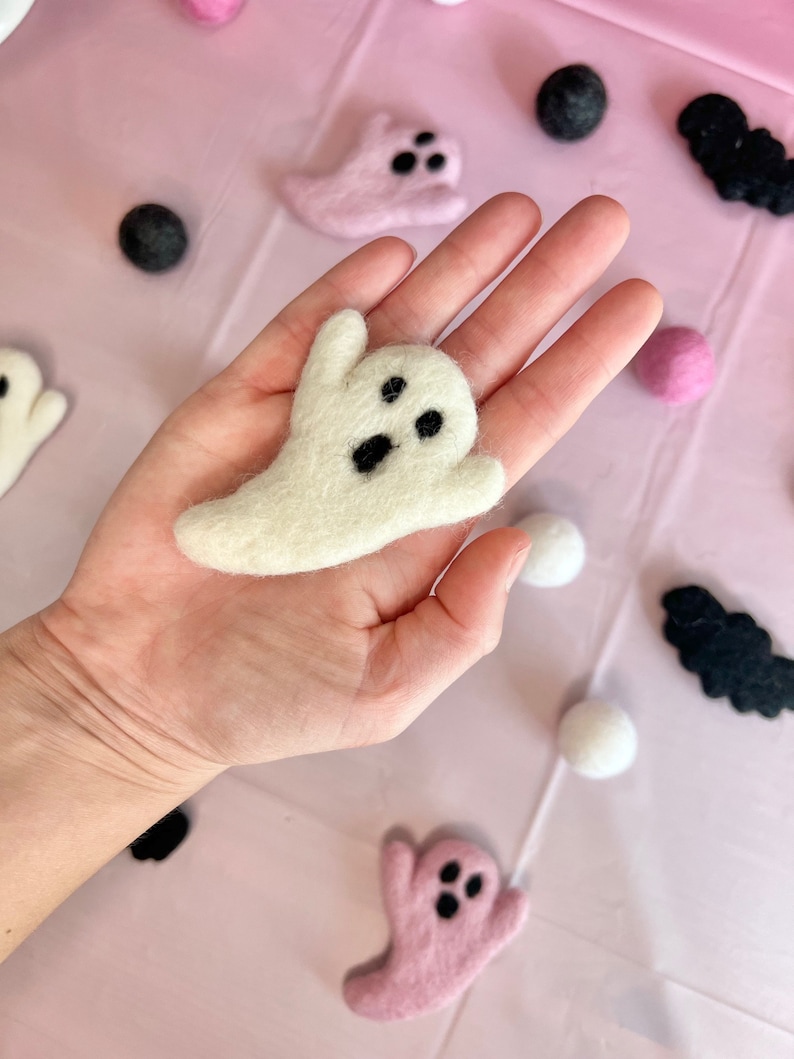 White Ghosts Felted Halloween Wool Shapes Felt Fall Felt Shapes DIY ...