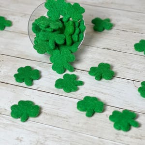 Felt Shamrocks Felted Green St. Patrick's Day Shamrocks Wool Felt ...