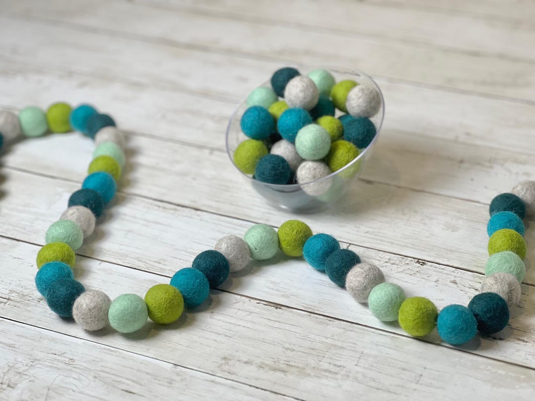 Under the Sea Pom Pom Felt Ball Garland Ocean Bedroom Decor Surf's up ...