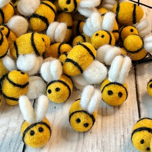 Felt Bumble Bee Felted Bees Wool Felt Spring Felt Shapes DIY Bee Craft ...
