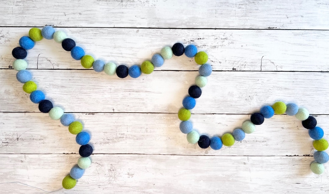 Stay Wild Ocean Child Pom Pom Garland Sea Creature Theme Felt Ball ...