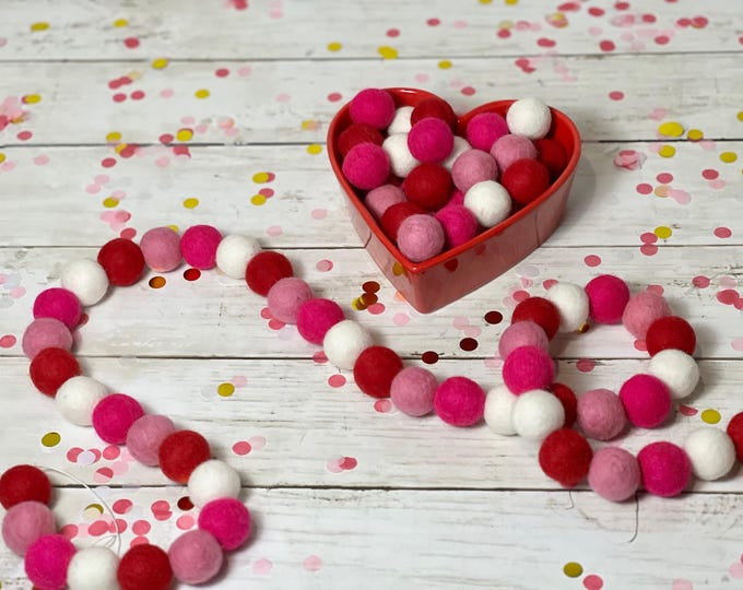 Rose Pink Bow Garland - 3m, Pink and Red Valentine's Decorations, Bow ...