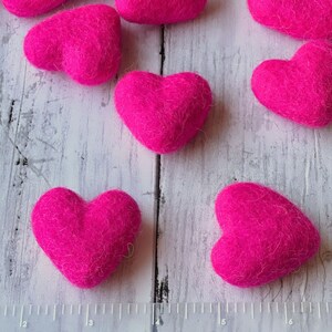 Hot Pink Felt Hearts for Crafting DIY Garland Kit Bright Pink Felted ...