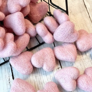 Light Pink Felt Hearts for Crafting DIY Garland Kit Pink Felted Heart ...