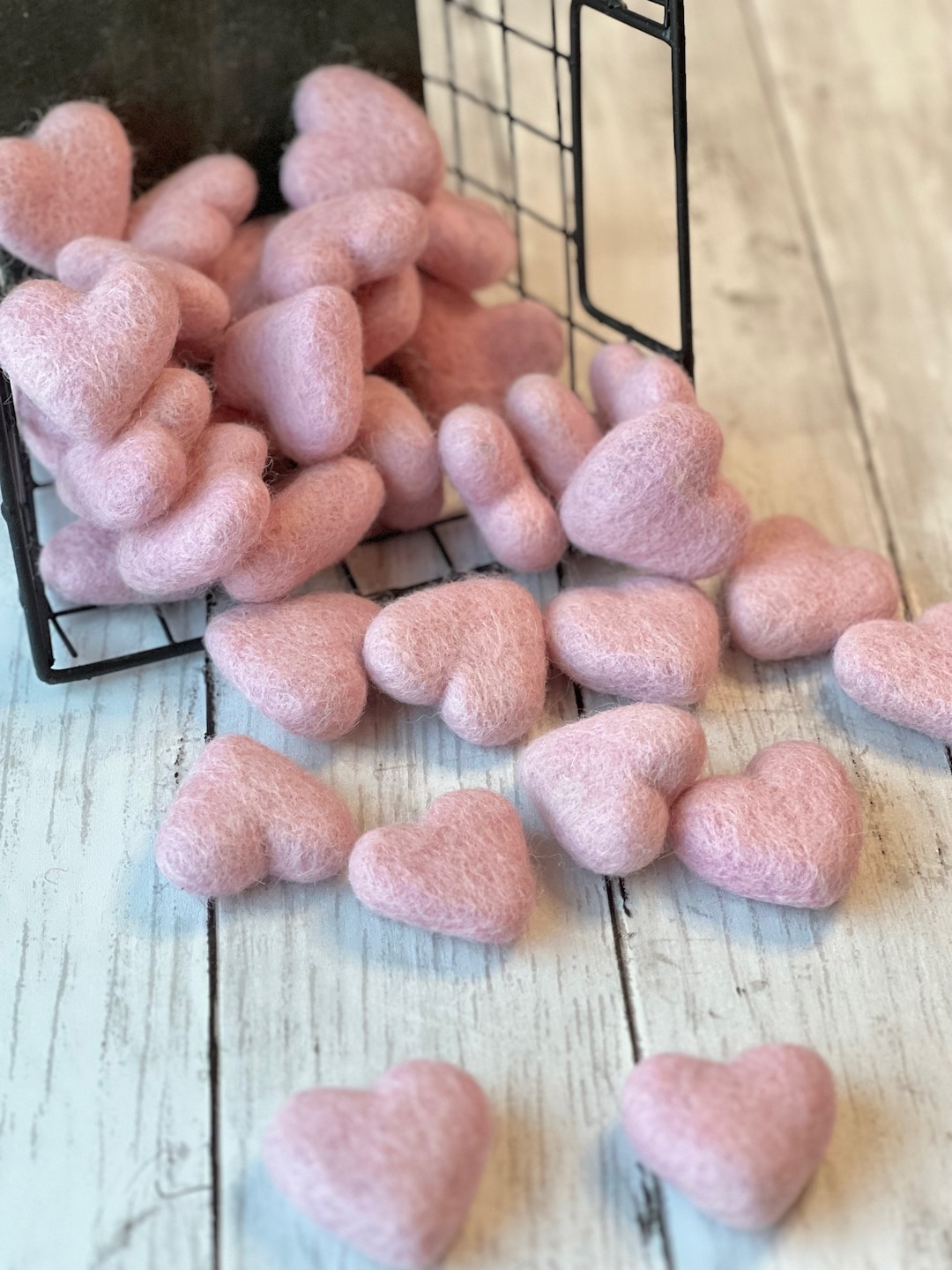 Light Pink Felt Hearts for Crafting DIY Garland Kit Pink Felted Heart ...