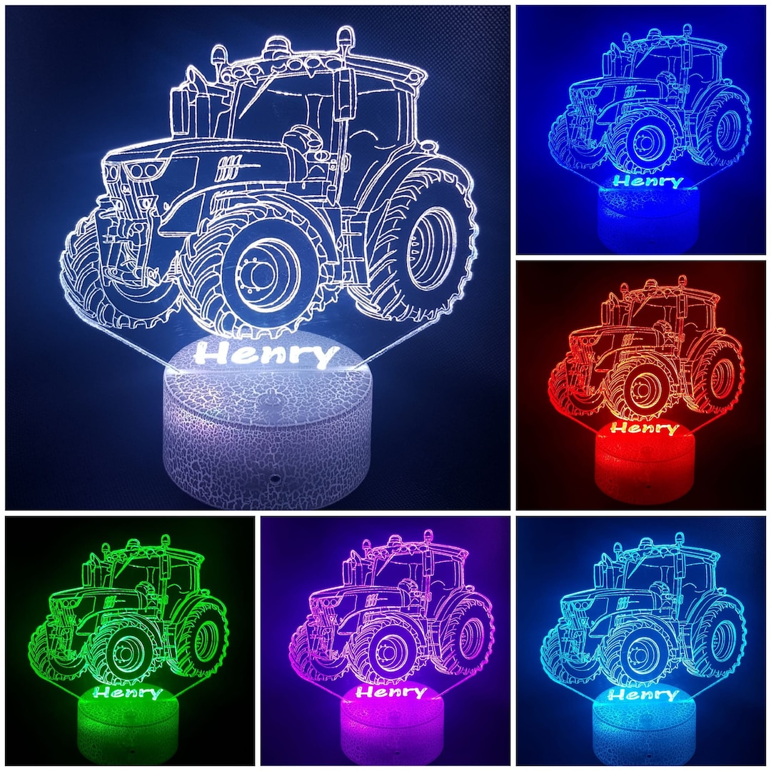 John Deere Tractor LED Table Lamp Table Lamp Night Light 7 - Etsy