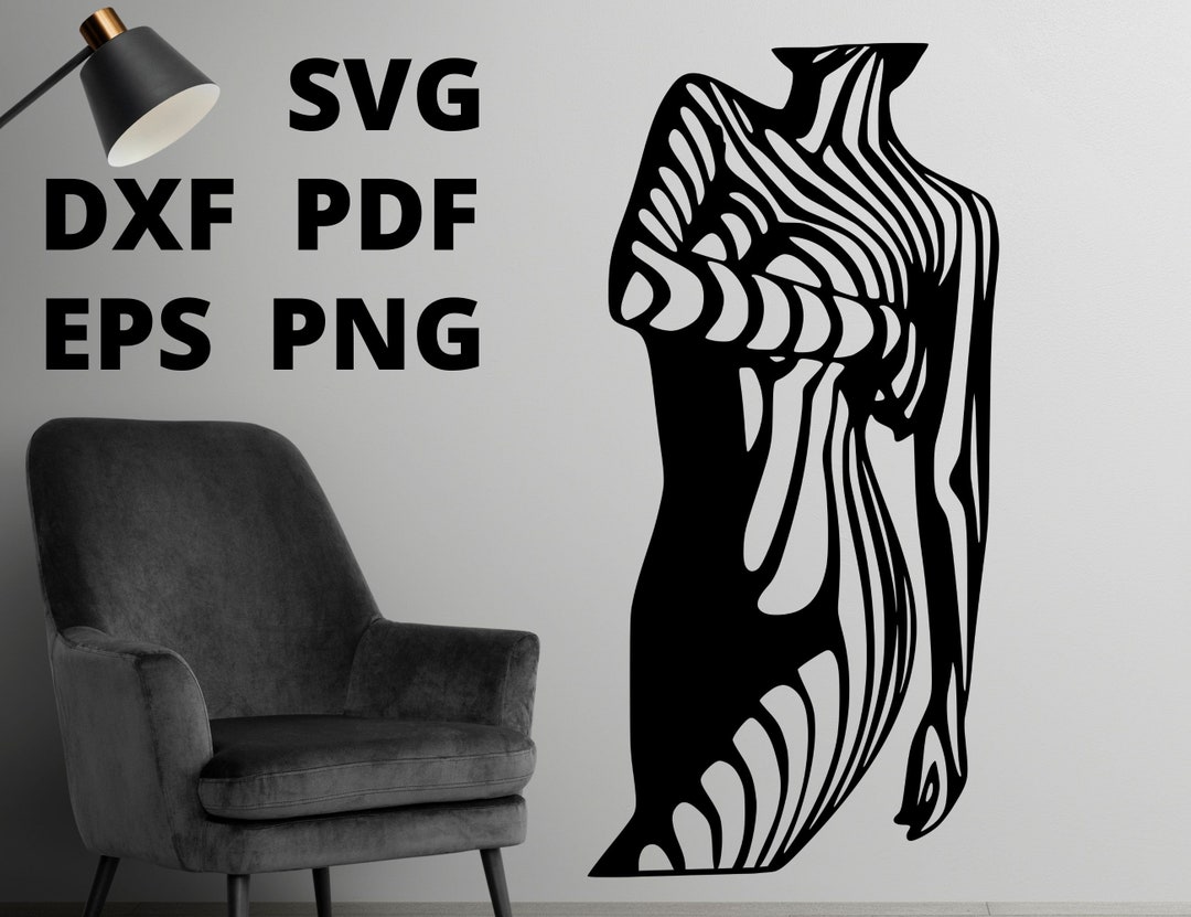 Female Torso Design - SVG, DXF, PNG, Eps, Pdf Files for Lasers, Cricut ...