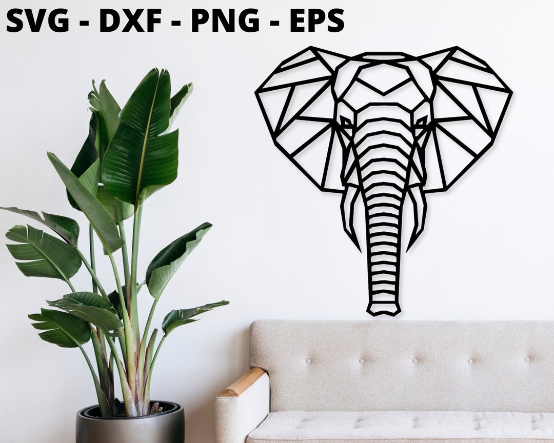 Geometric Elephant Wall Art - SVG - DXF - PNG - Eps - Etsy