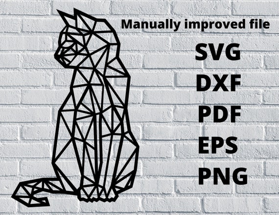 Geometric Cat MANUALLY IMPROVED FILES for Laser Cutting | Etsy