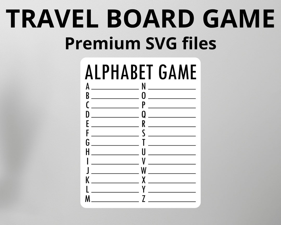 Ultimate ALPHABET GAME Board Game SVG Files for Laser Engaving and ...
