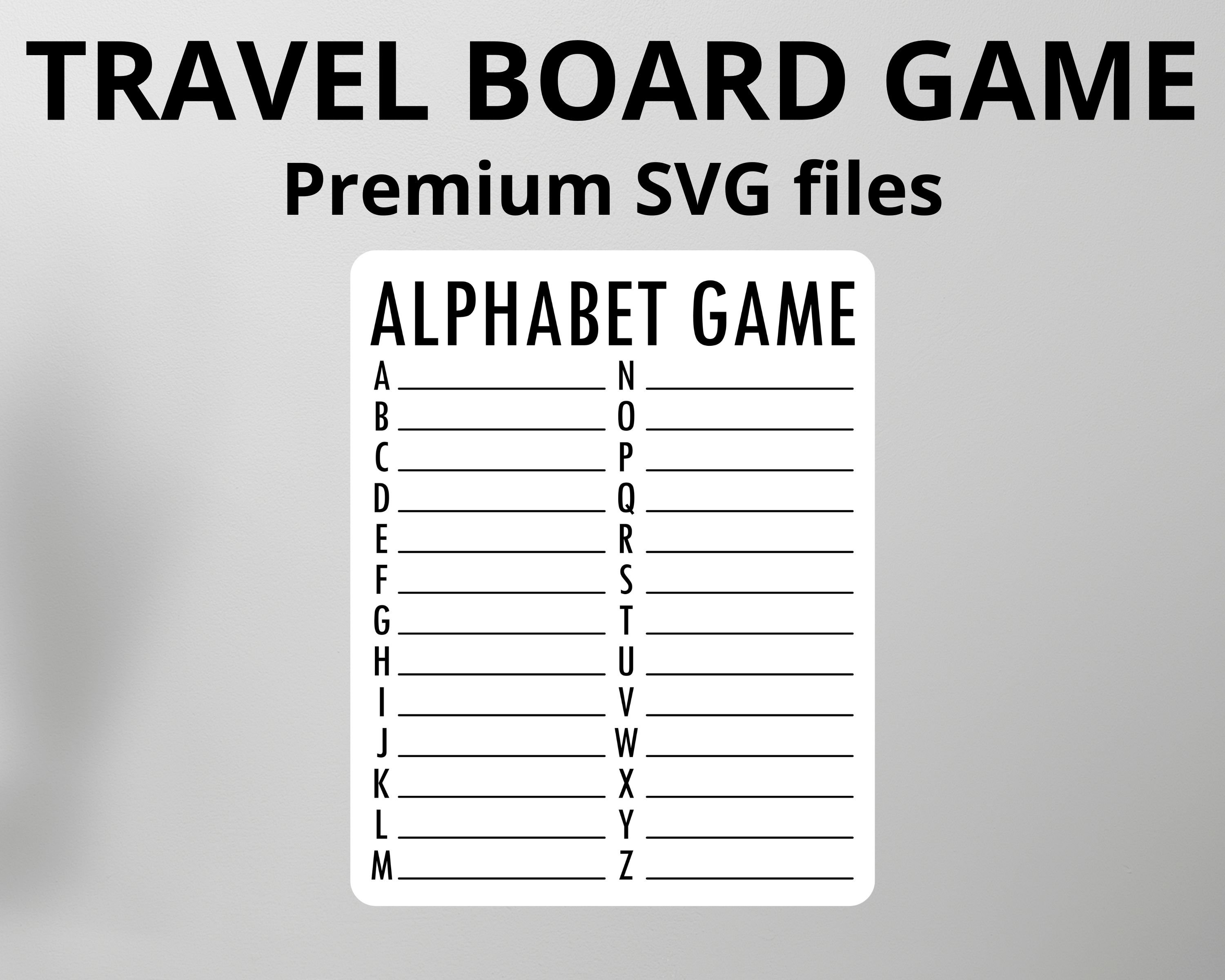 Ultimate ALPHABET GAME Board Game SVG Files for Laser Engaving and ...