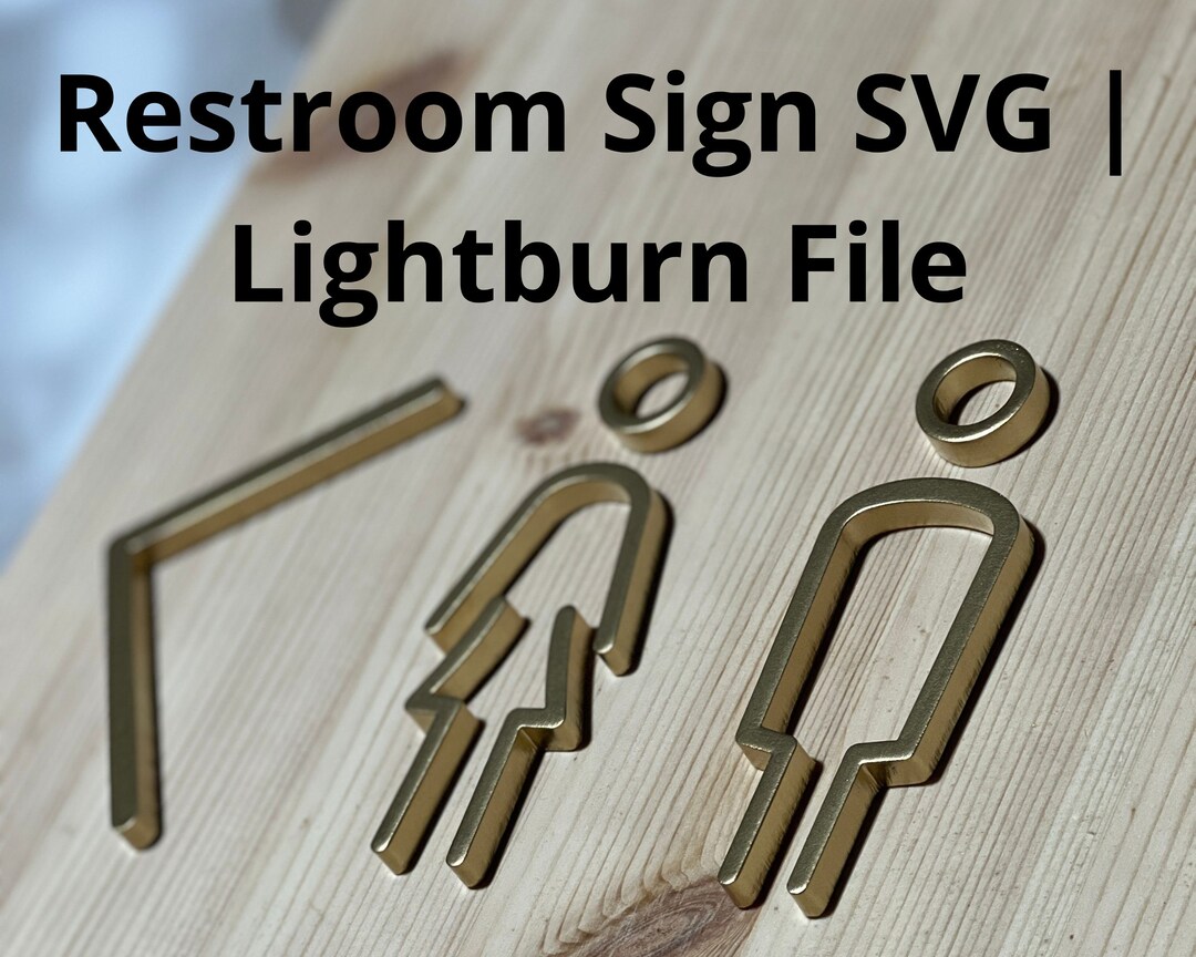 Rest Room Sign | Bathroom Sign | SVG - PNG - Lightburn Files - Etsy