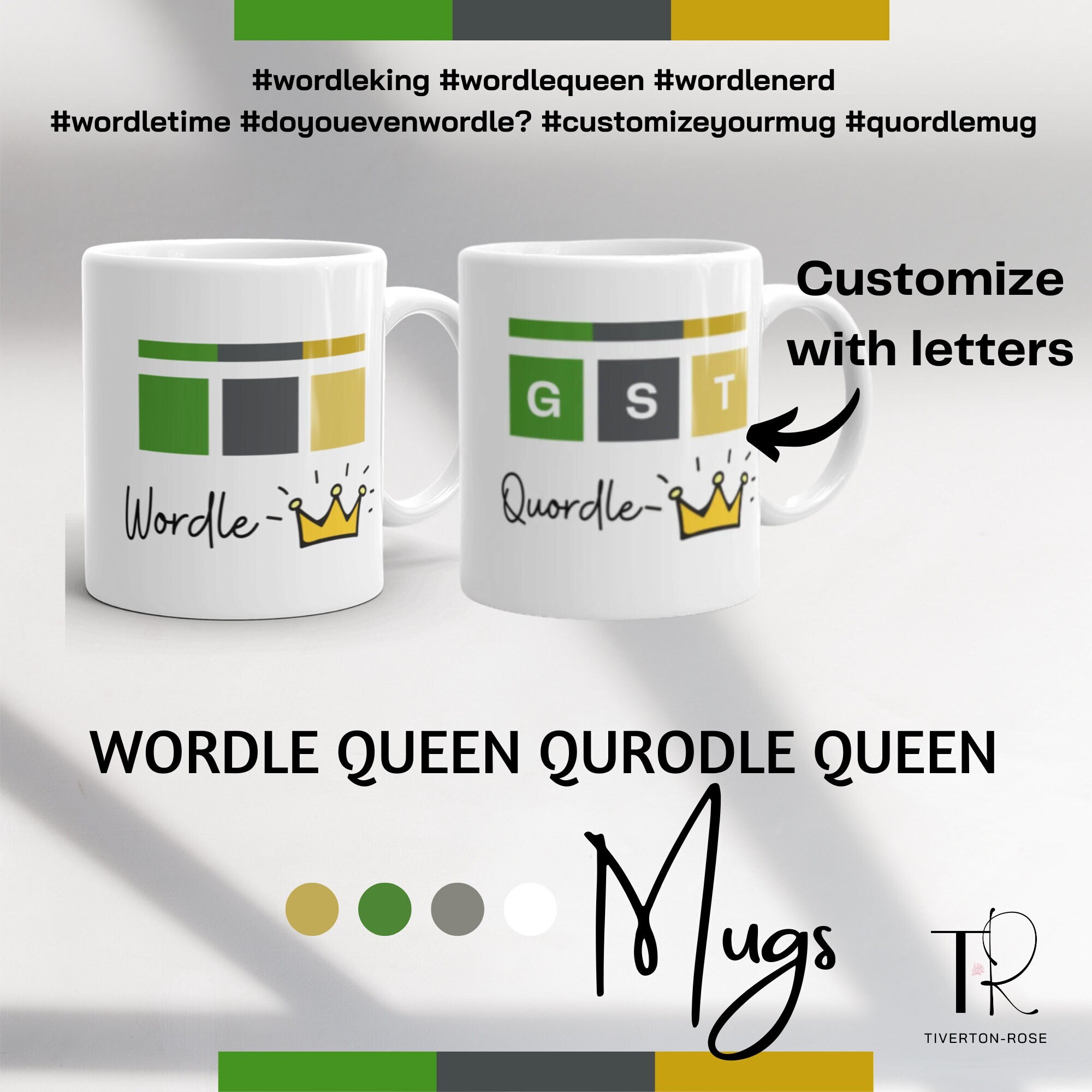 Personalized Wordle Queen, Quordle Queen Inspired 11oz/15oz Coffee/tea ...