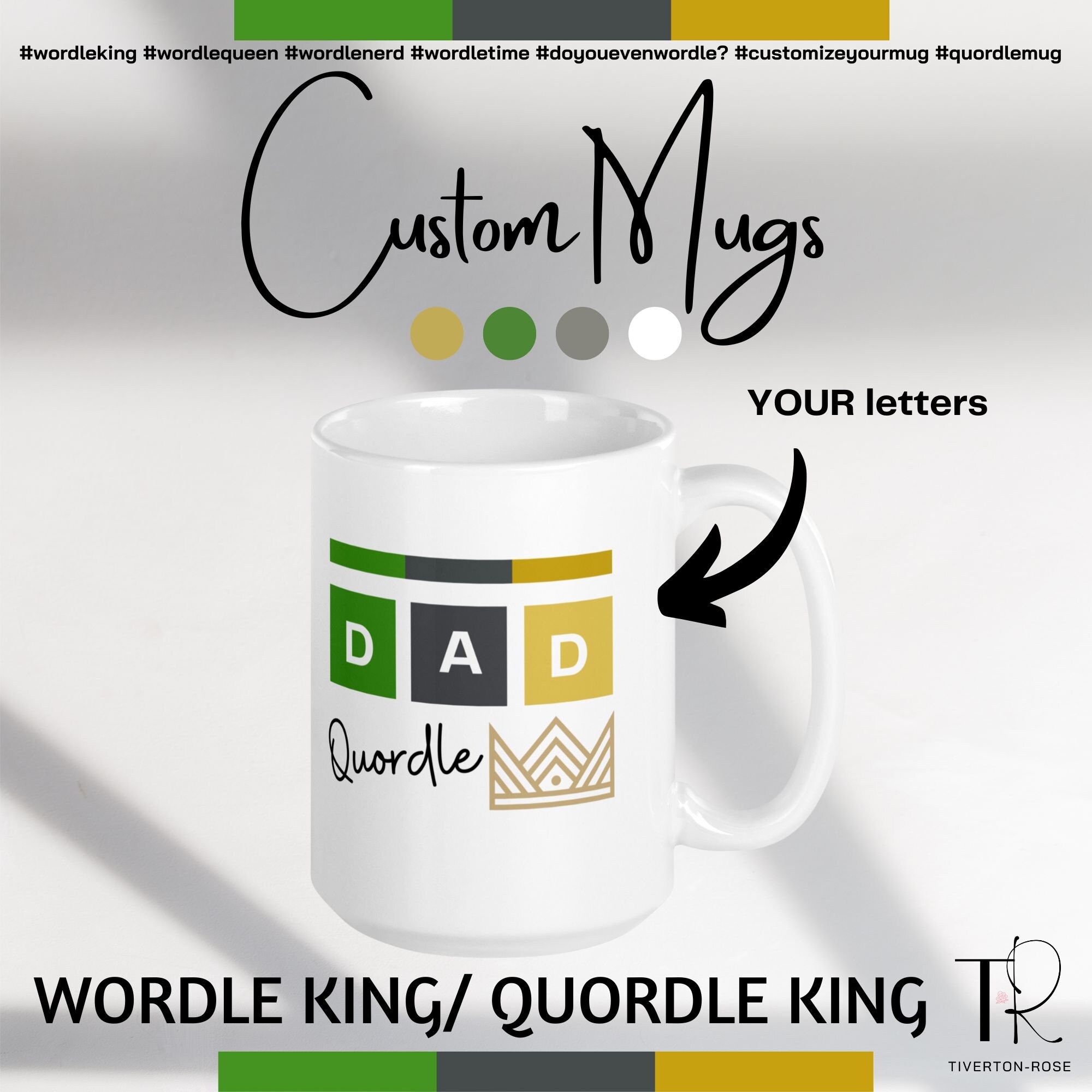 Personalized Wordle King/wordle Queen/wordle Champ/wordle Mug 11oz/15oz ...
