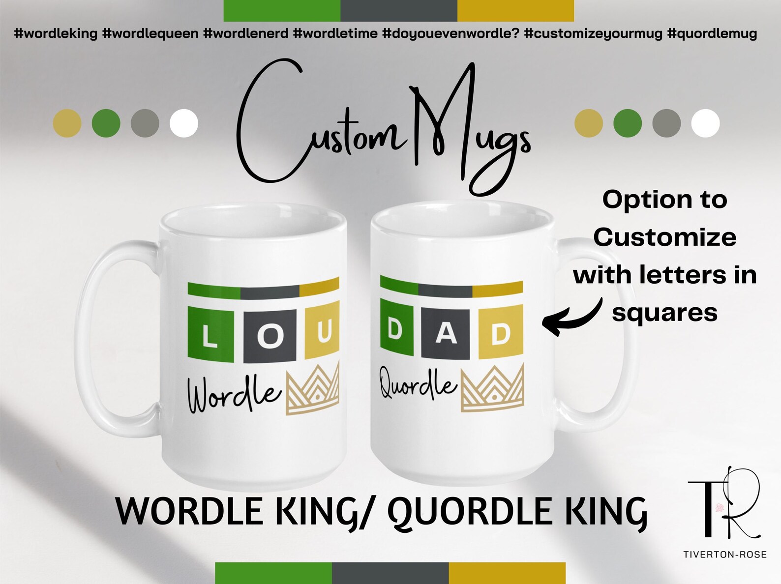 Personalized Wordle King/wordle Queen/wordle Champ/wordle Mug 11oz/15oz ...