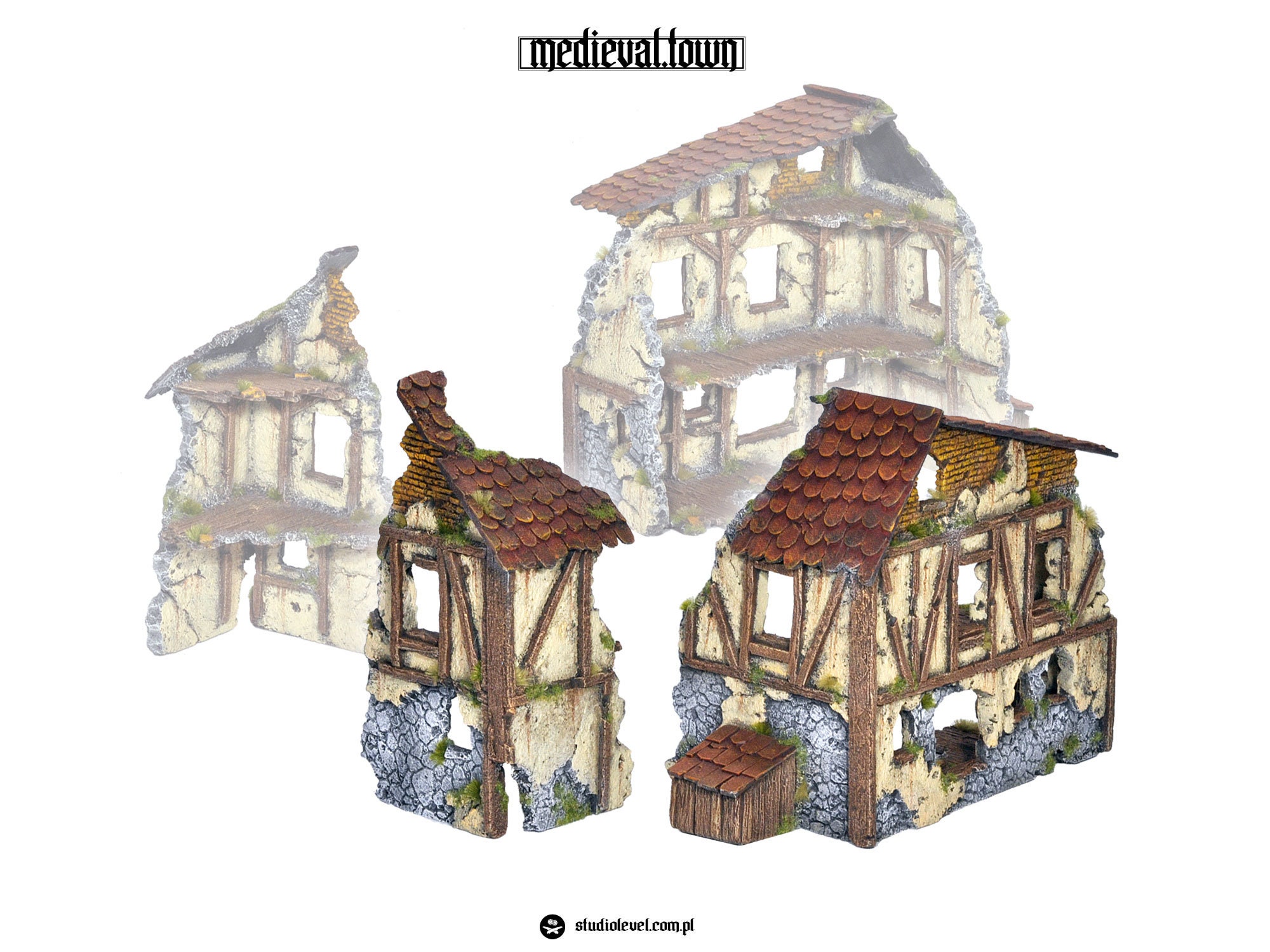 Medium MEDIEVAL TOWN RUINS Set | Wargames Terrain, Fully Painted ...