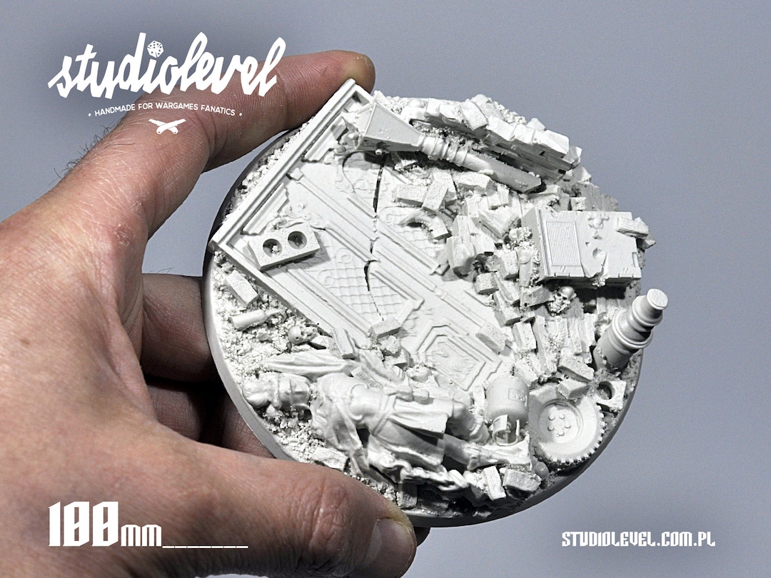 Round 100mm URBAN MAGNETIC BASES Scenic Miniature Base, Handmade Design ...