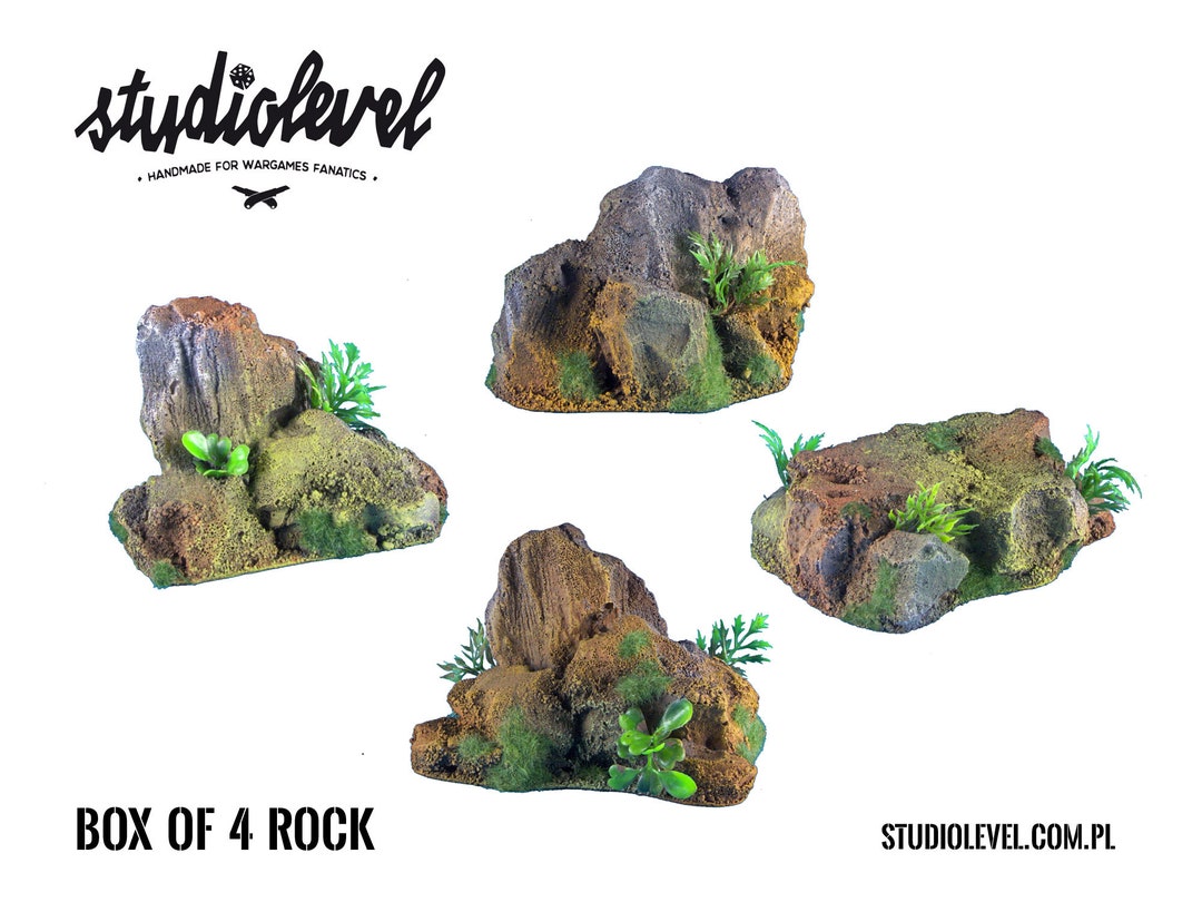 4x FOREST ROCKS BOX | Wargaming Terrain, 28mm, 32mm, Fully Painted ...