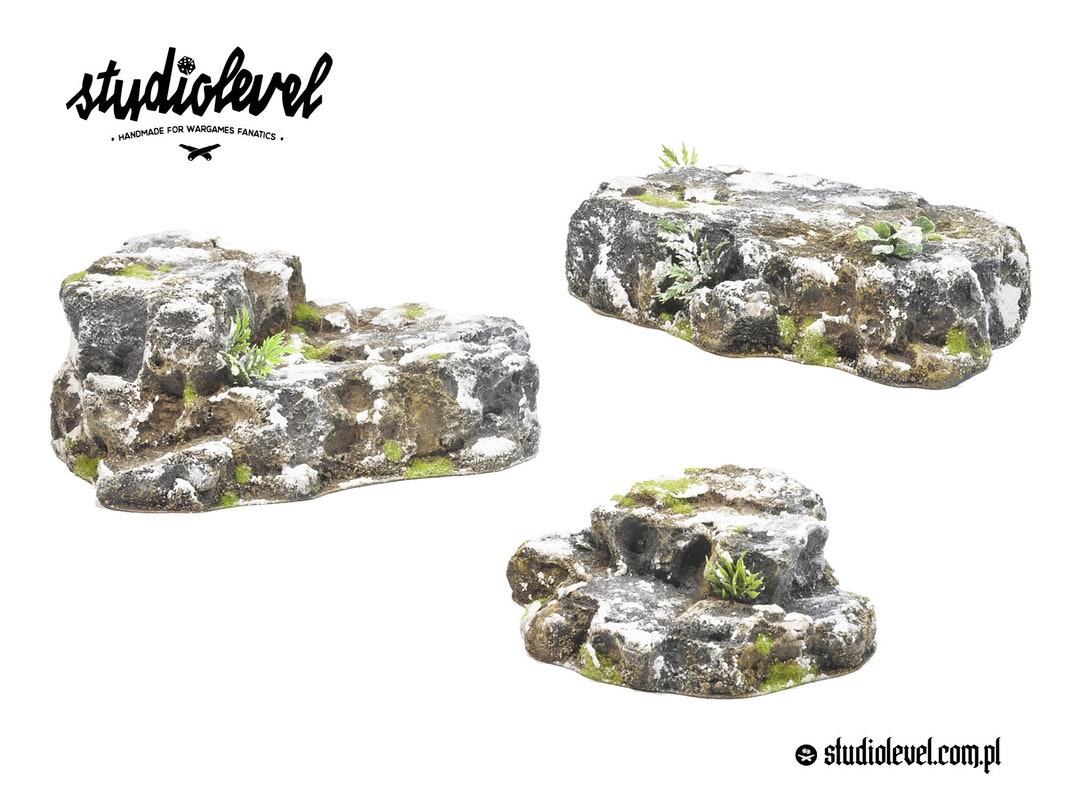 3x WINTER/SNOW HILLS | War Game Terrain, 28mm, 32mm, Fully Painted ...