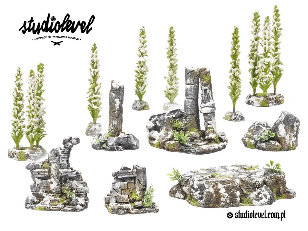 WINTER SKIRMISH SET Wargame Terrain, 28mm 32mm Modular Terrain ...