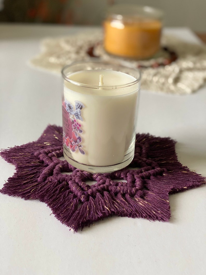 Macrame Coaster, Doily, Mandala, Candle Coaster, Candle Holder, Table ...