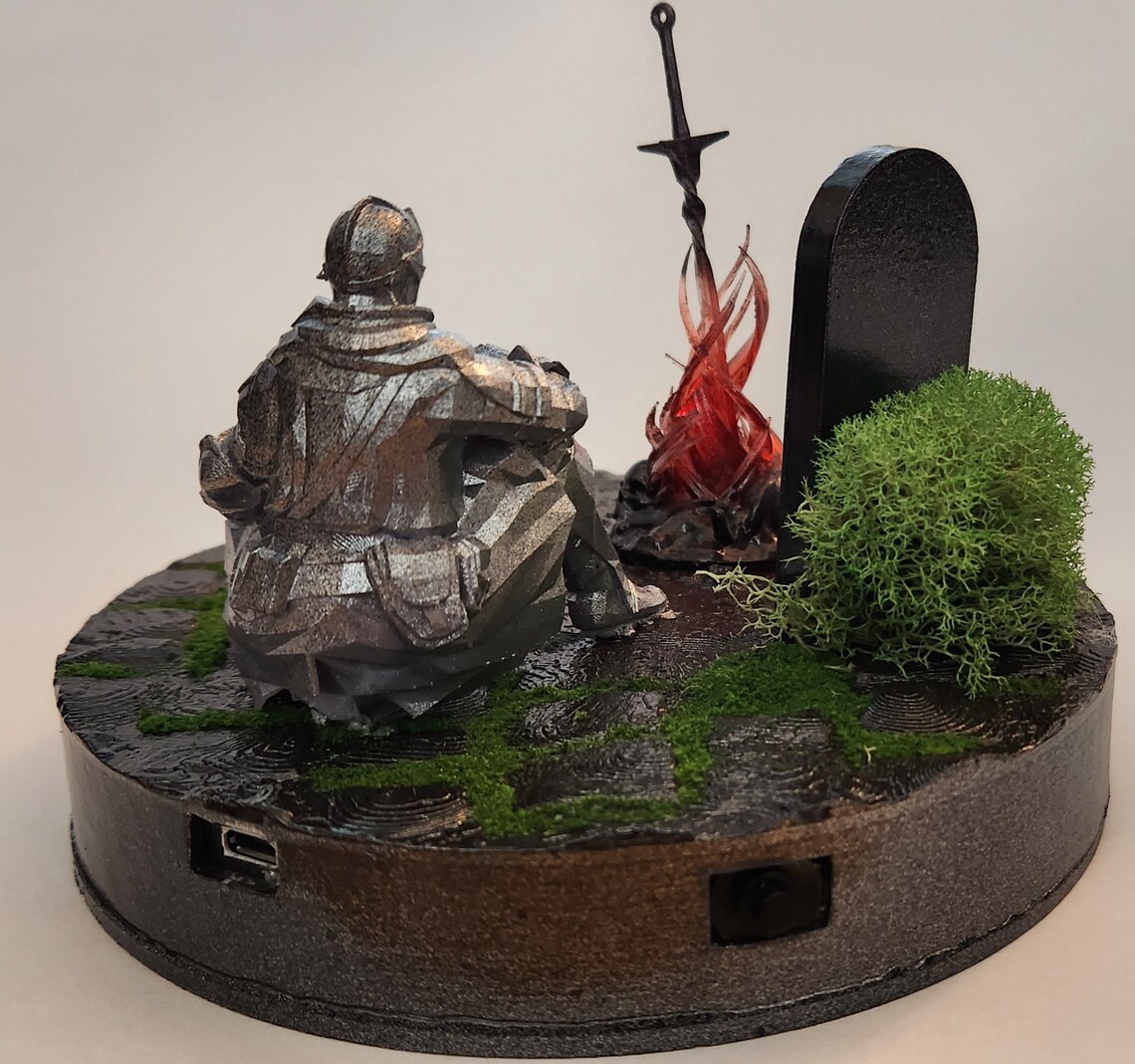 3D Printed Dark Souls Diorama Figure (w/ Rechargeable LED) - Etsy
