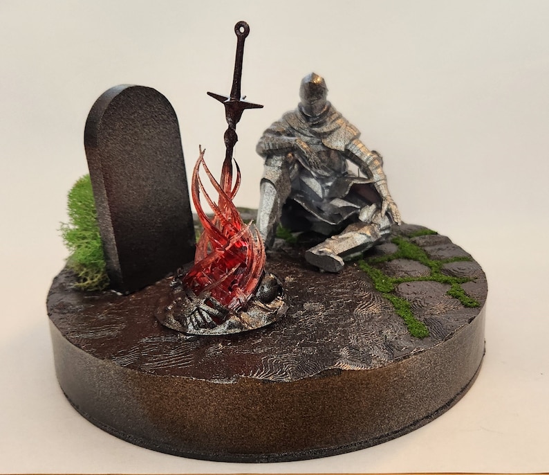 3D Printed Dark Souls Diorama Figure (w/ Rechargeable LED) - Etsy