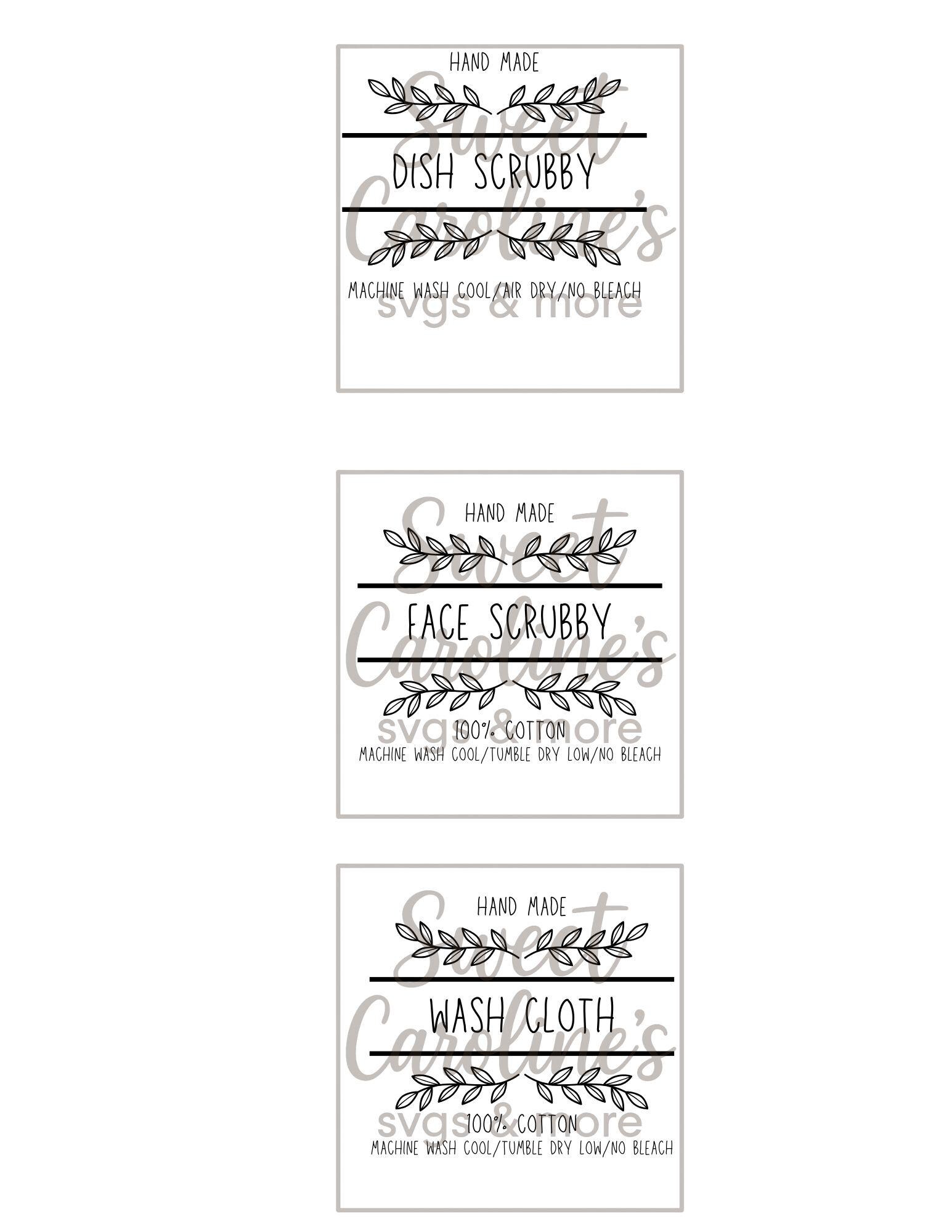 Printable Kitchen Crochet/knit Dishcloth Hot Pad Labels Digital ...