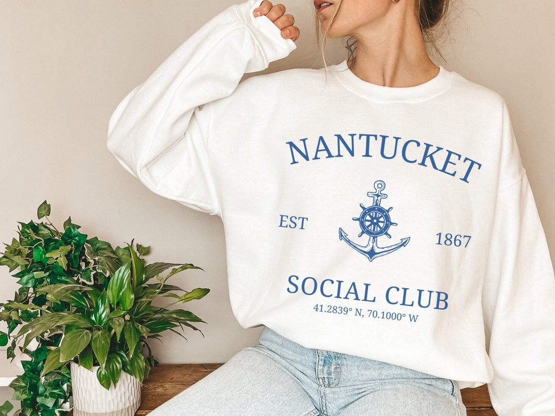 Nantucket Sweatshirt New England Crewneck Massachusetts Gift Summer ...