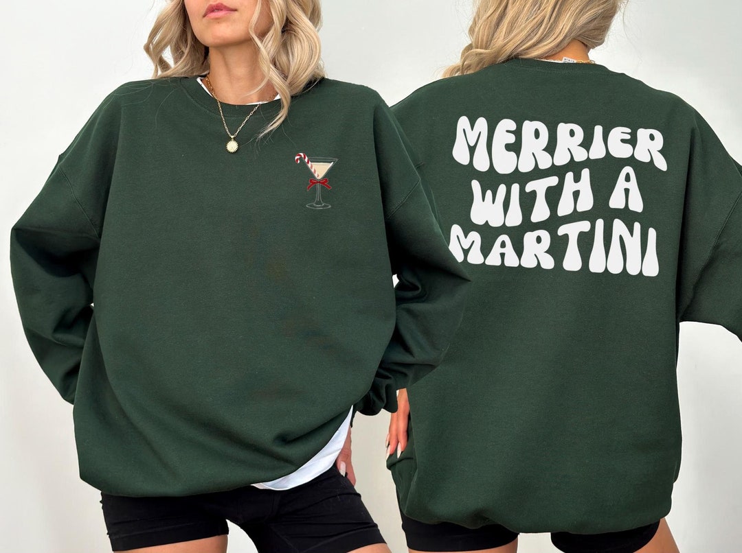 Merrier With a Martini Drunk Girls Night Colleague Xmas Gifts Holiday ...