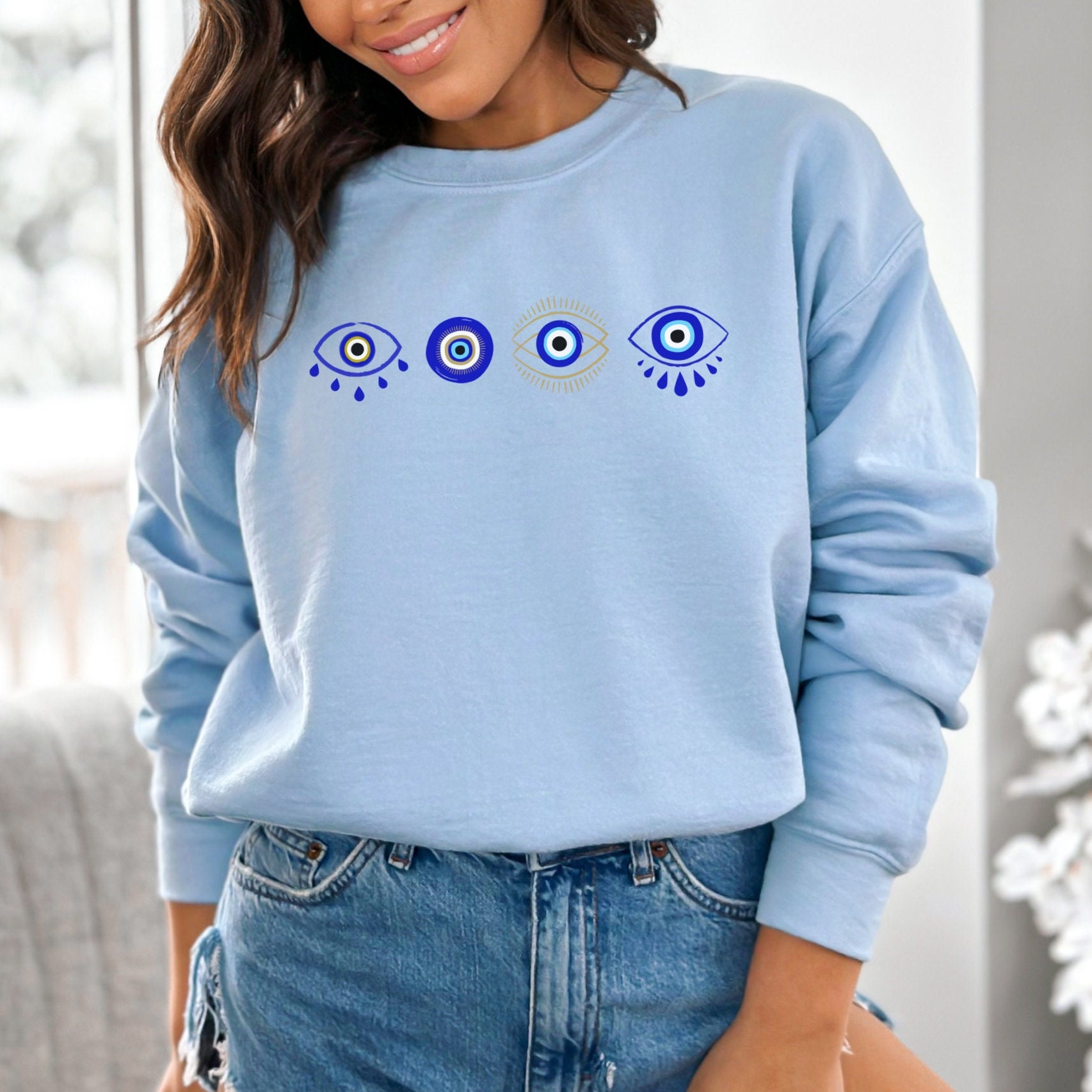 Evil Eye Sweatshirt, Aesthetic Clothes, Graphics Tee, Yogi Girl ...