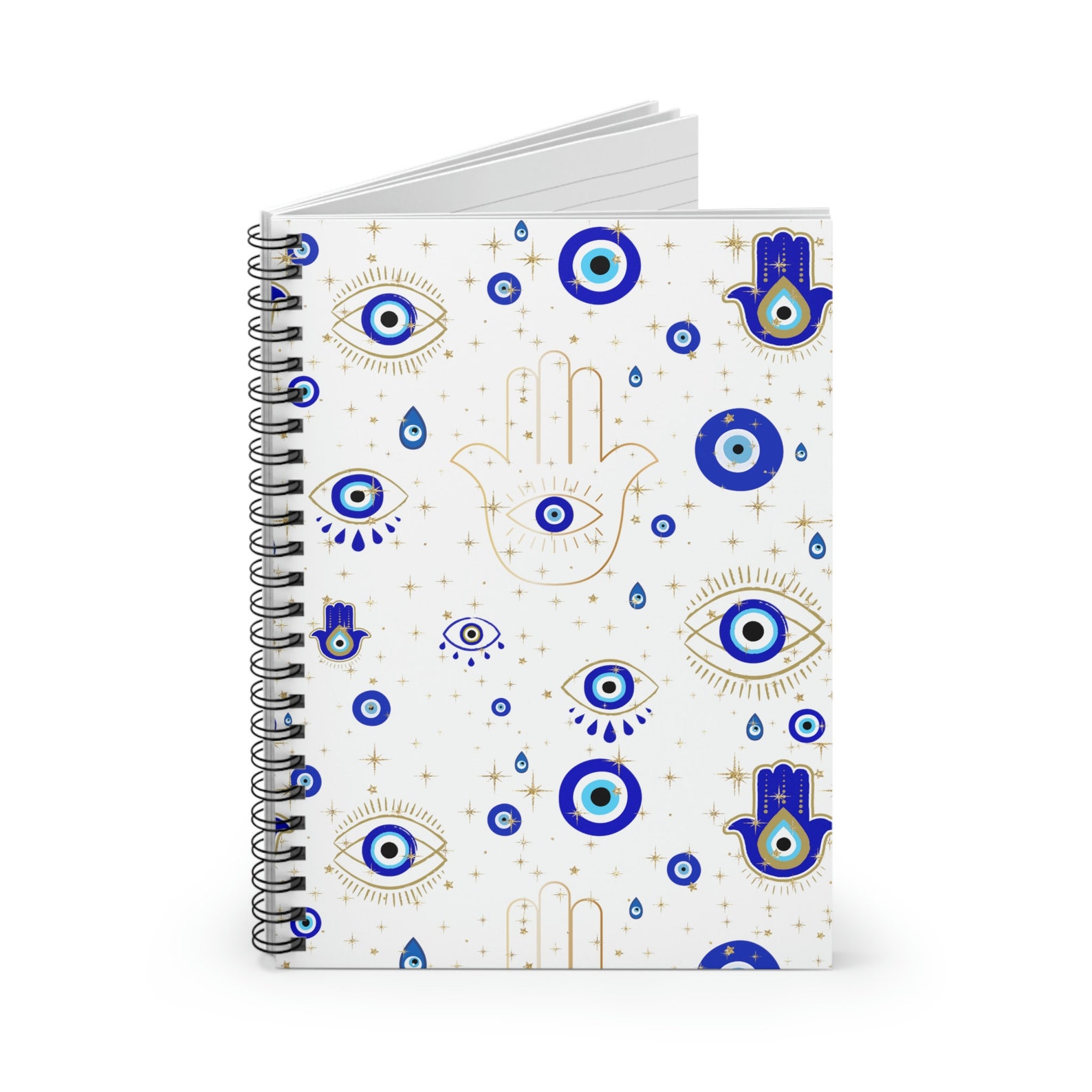 Evil Eye Notebook, Evil Eye Planner, Evil Eye Spiral Notebook, Blue ...